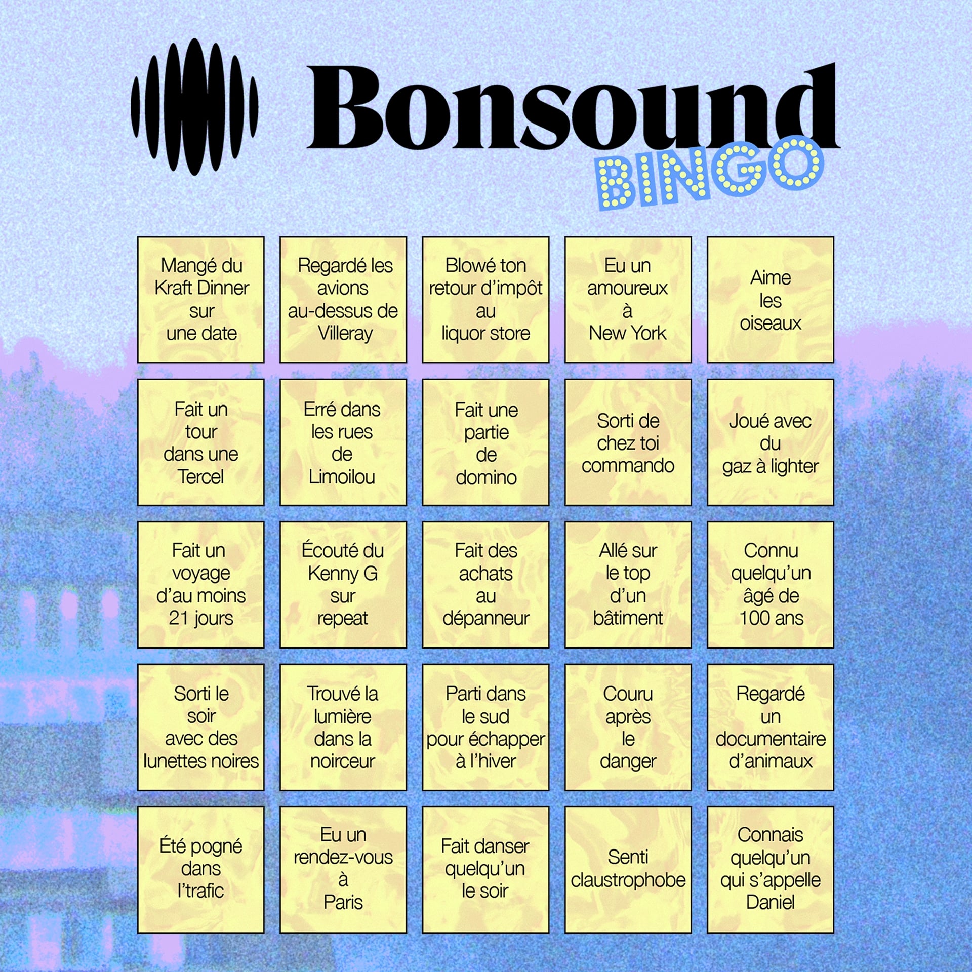 Play our quarantine bingo! | Bonsound